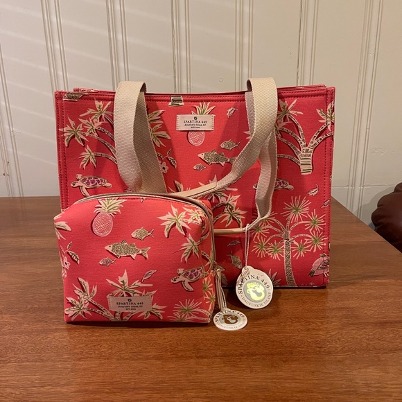 Spartina 449 | Bags | Spartina 449 Vibrant Coral Color Palm Tree ...